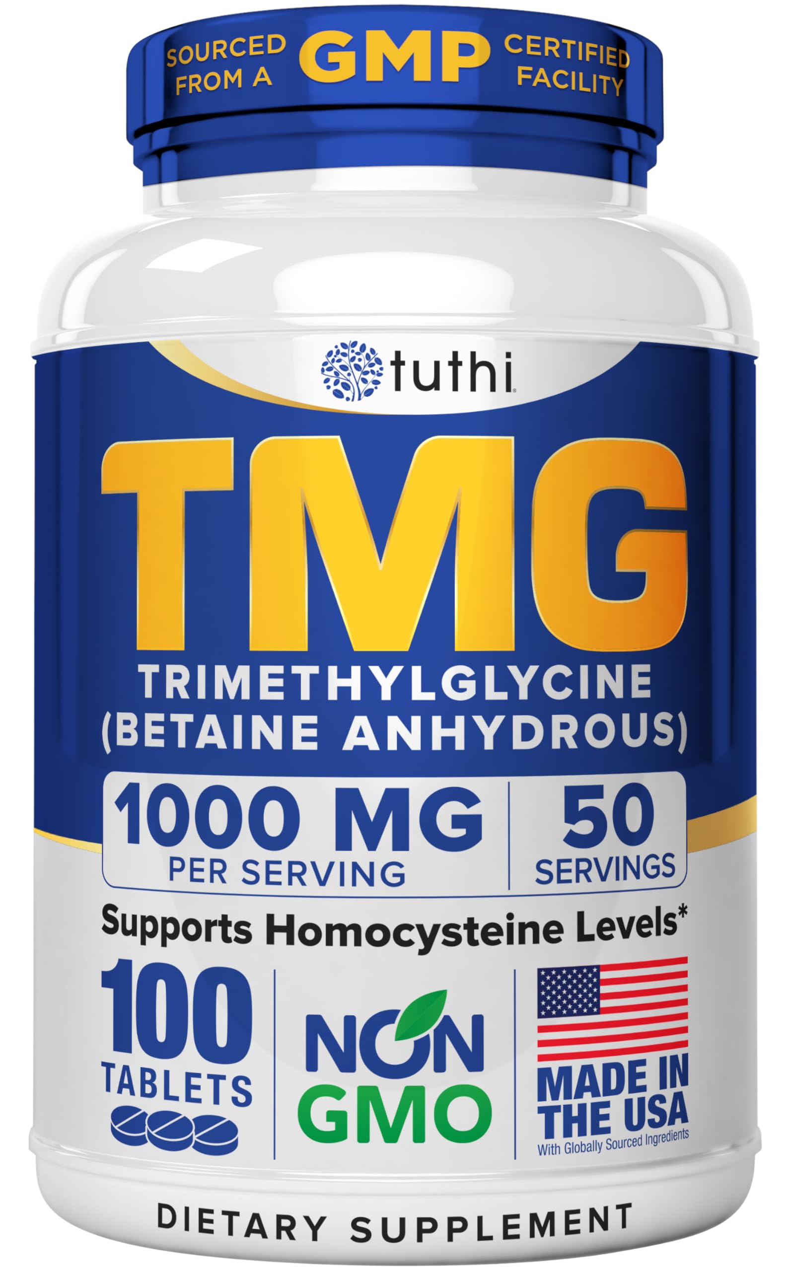 Amazon.com: Tuthi TMG Supplements – 1000mg Trimethylglycine Betaine ...