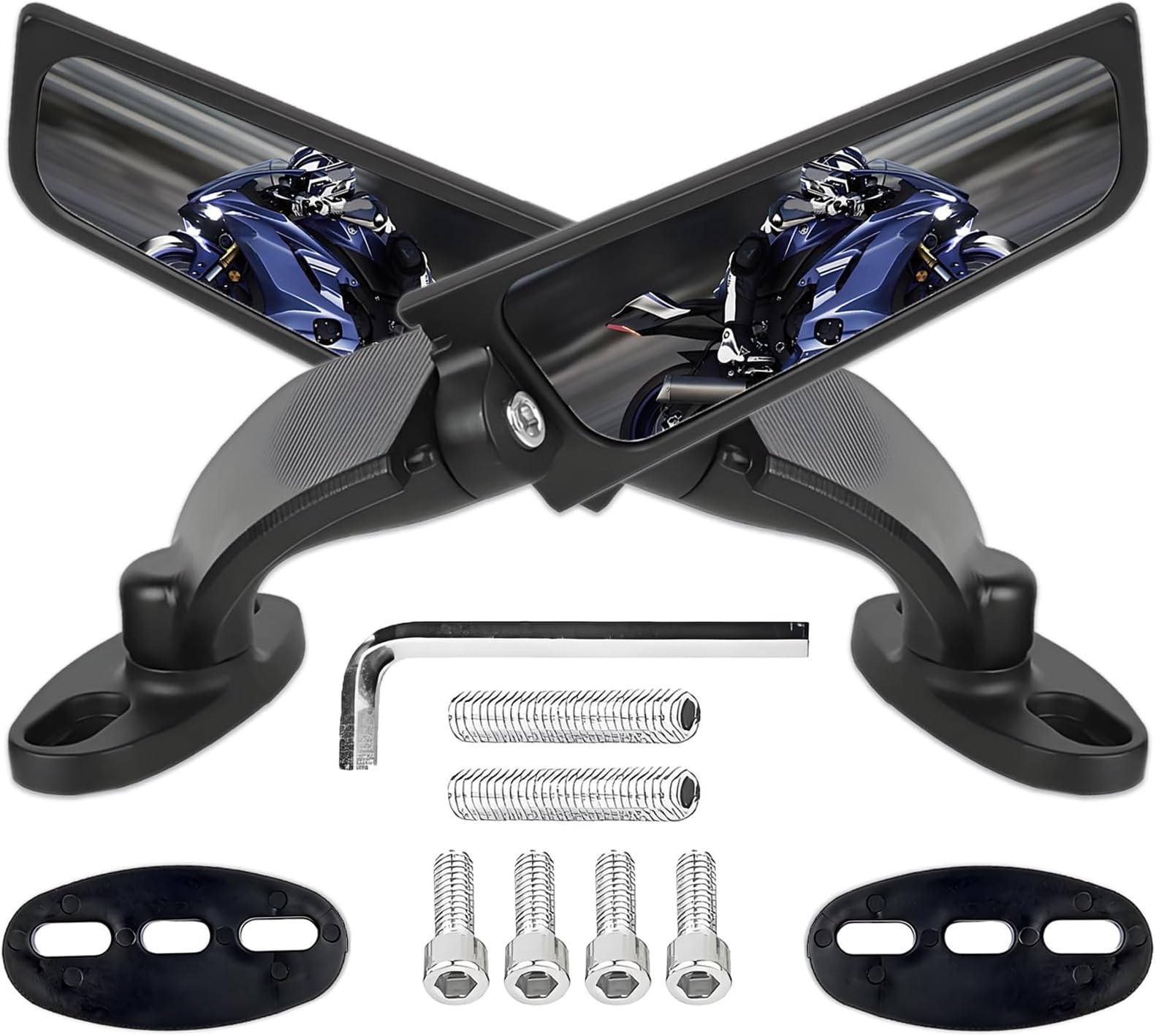 Amazon.com: Xintre Racing Motorcycle Rear View Mirrors with LED Turn ...