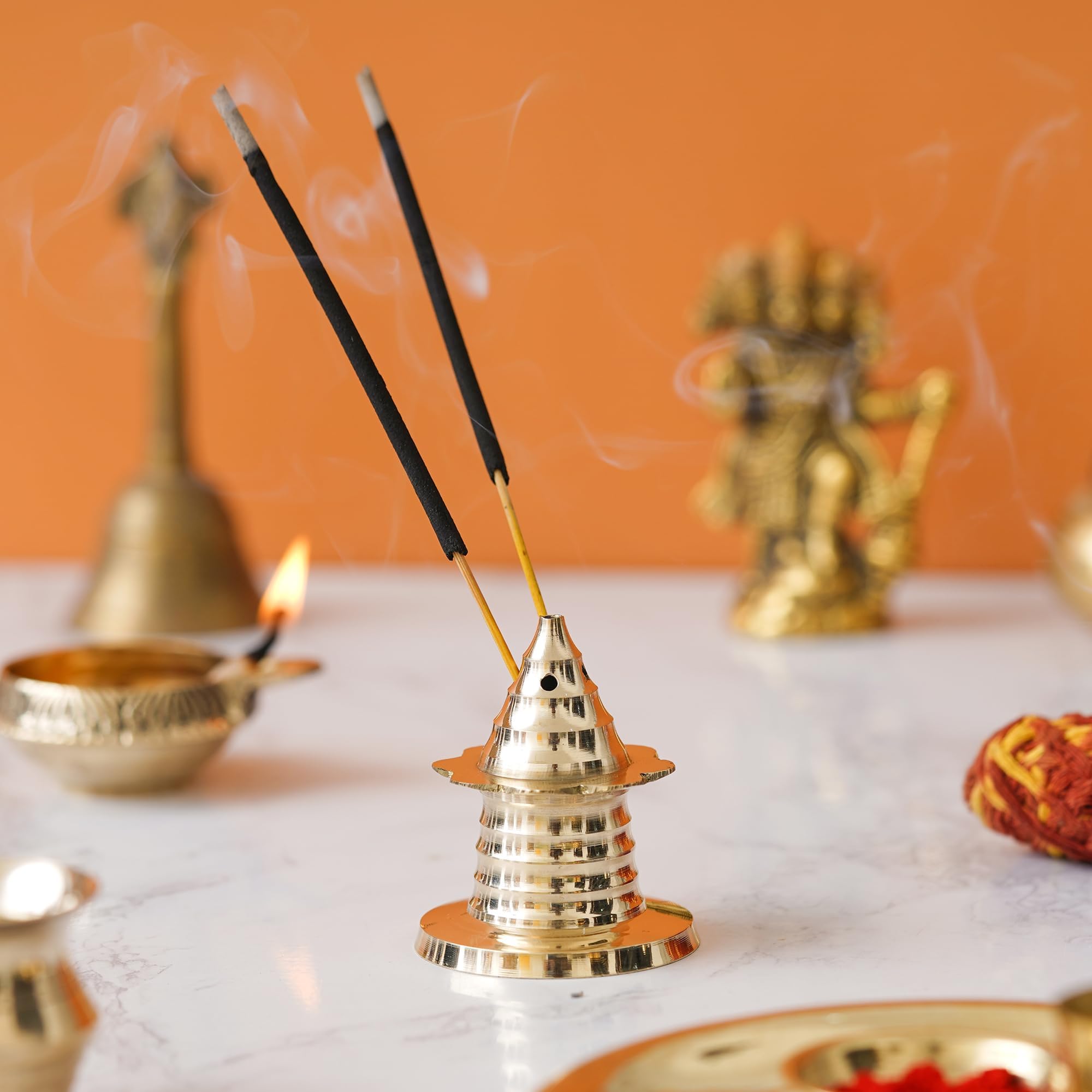 Pure Source India Pure Brass Incense Stick Holder 5 Holes, Brass ...