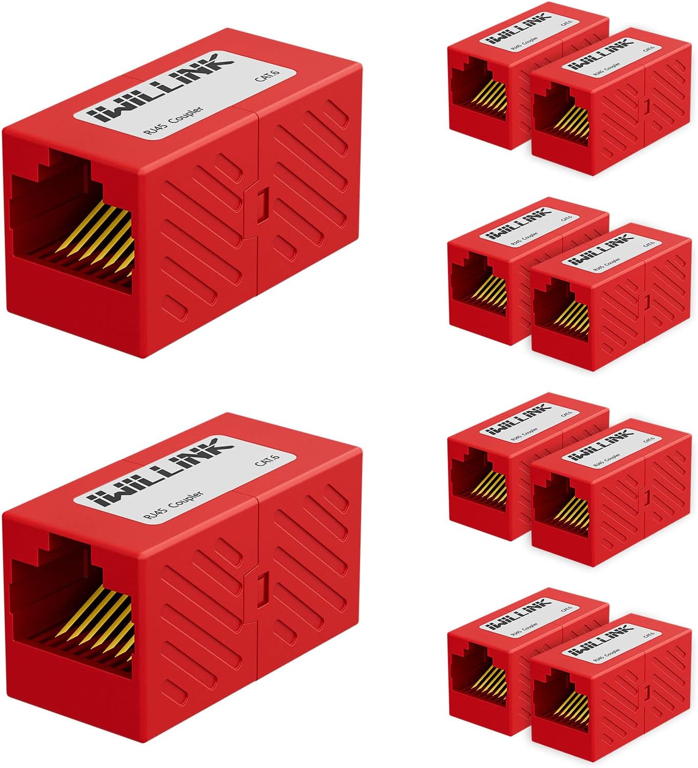 Amazon.com: 6 Pack RJ45 Cat 6 Coupler, Ethernet Cable Extender, in Line ...