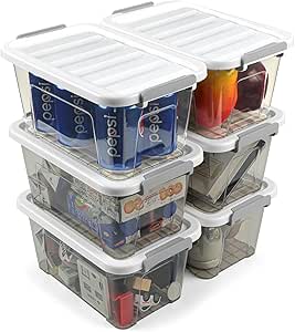 Amazon.com - 6 Pack Plastic Storage Bins with Lids, 7 Quart Storage ...