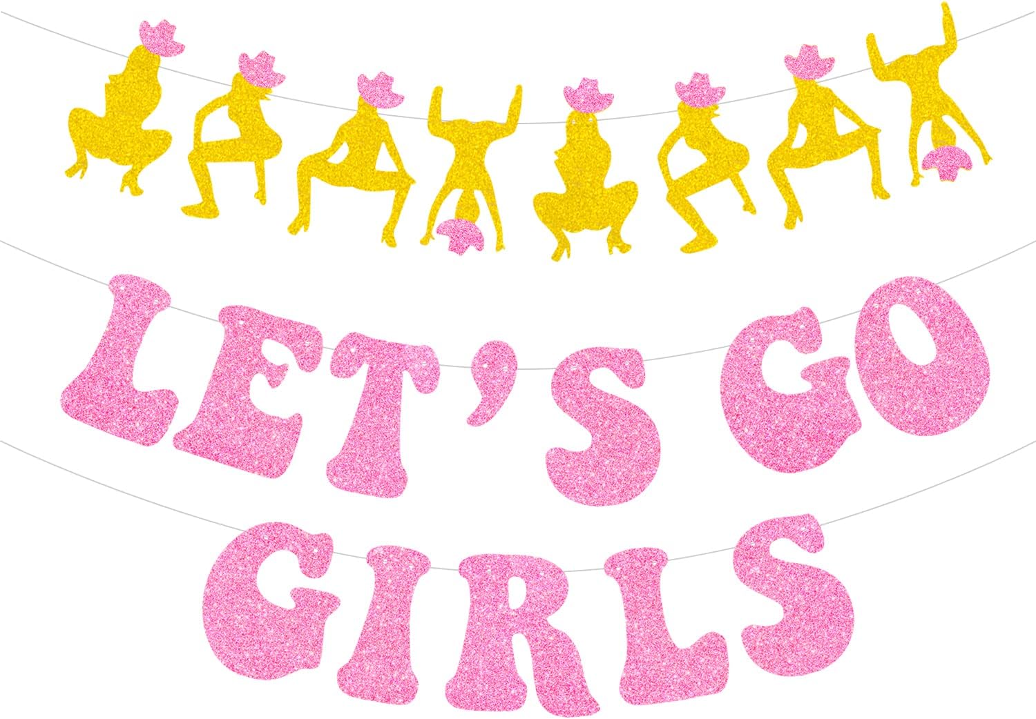 Amazon.com: Pre-Strung Let’s Go Girls Banner Western Cowgirl ...