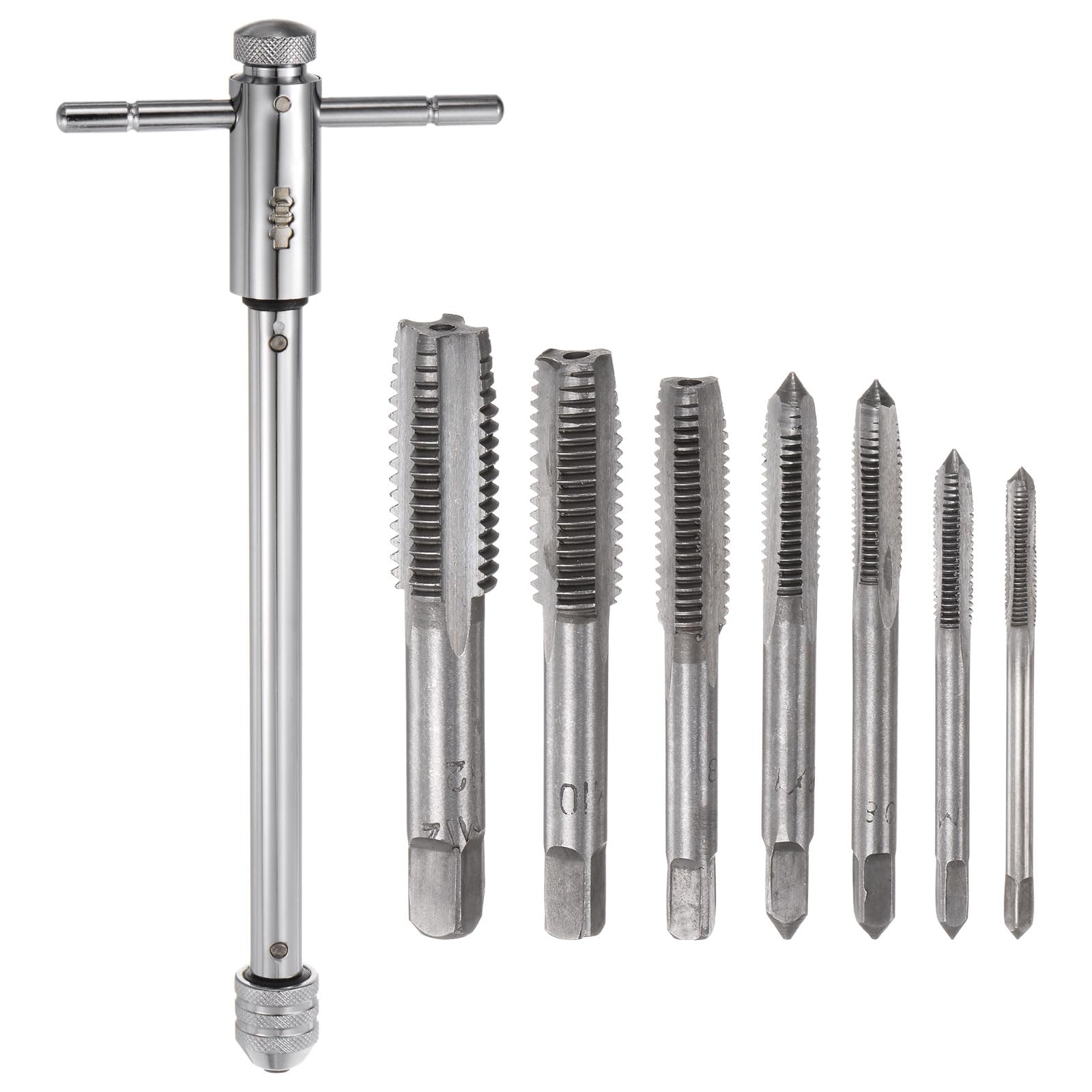 HARFINGTON T-Handle Ratchet Tap Wrench + Metric Tap Set, 7pcs M3 M4 M5 ...