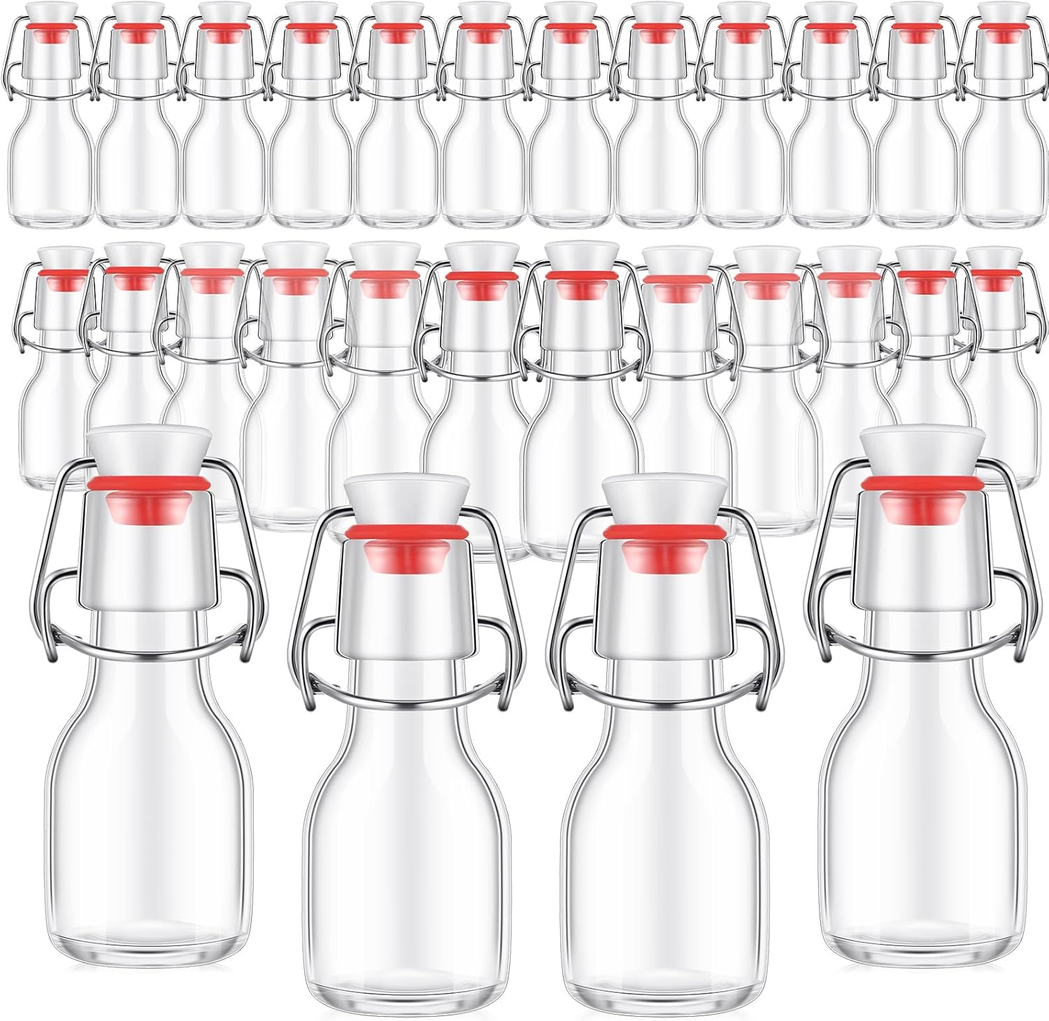 Amazon.com: Bokon 24 Sets Mini Swing Top Glass Bottles 2 oz Girl Baby ...