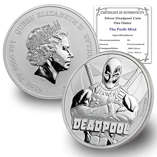 2018 Tuvalu 1 oz Superhero Deadpool Marvel Series Coin Brilliant ...