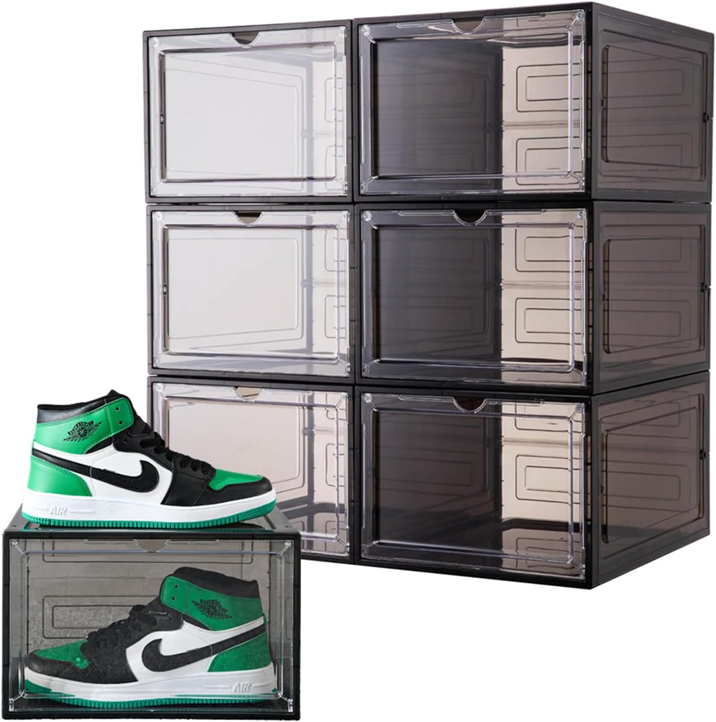 Amazon.com: HATCHEL Transparent Plastic Sneaker Stackable 3 Pack Shoe ...