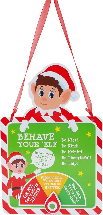 Toyland® Christmas Novelty Elf Naughty Or Nice Meter -Barometer Plaque ...