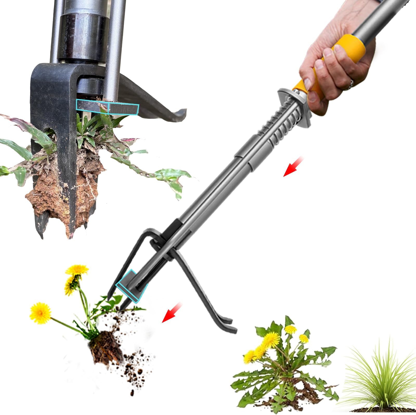 Amazon.com : BracNova Weed Puller Tool-Stand Up Heavy Duty Weeder with ...