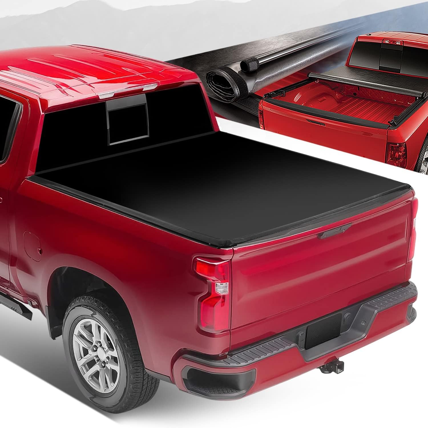 Amazon.com: TRIBLE SIX 5.8FT Soft Roll-Up Tonneau Cover Replacement for ...