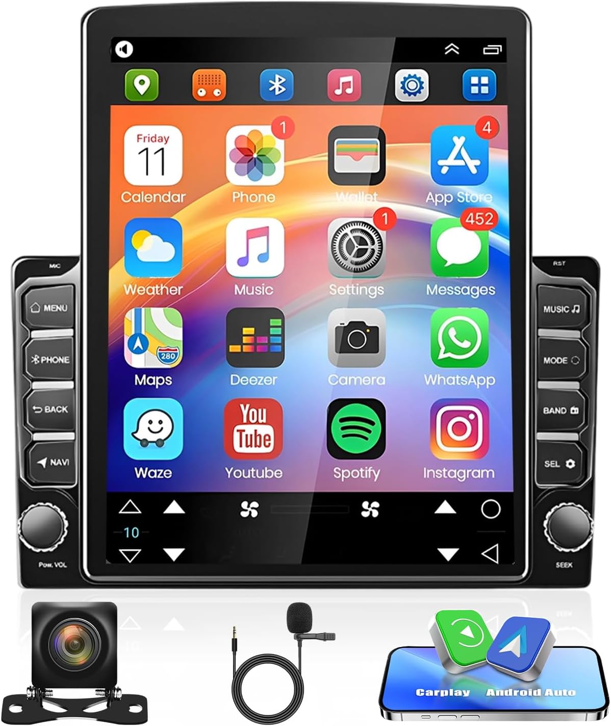 Amazon.com: Android 13 Double Din Bluetooth Car Radio with Wireless ...