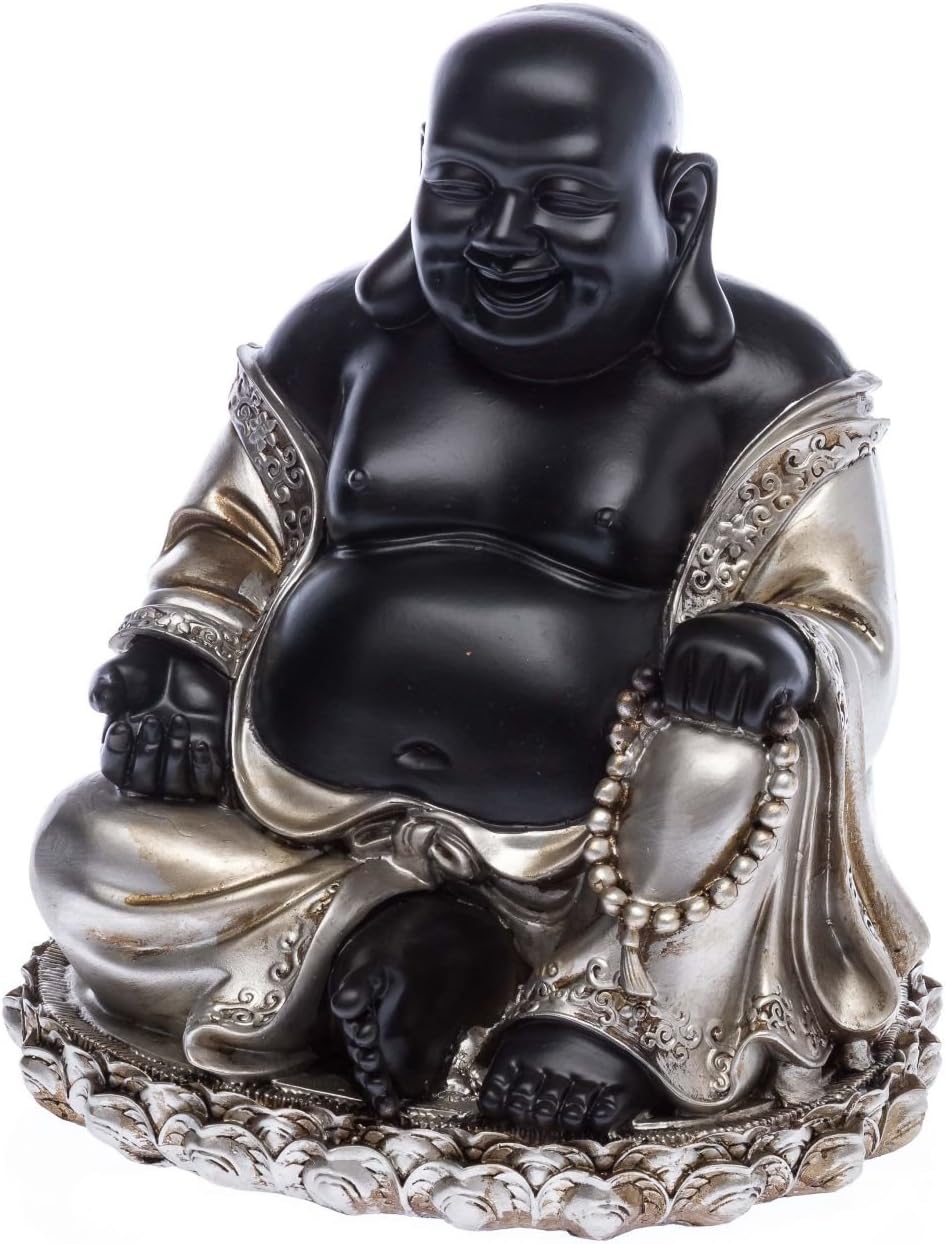 aubaho Happy buddha meditation feng shui sculpture figure sculpture ...