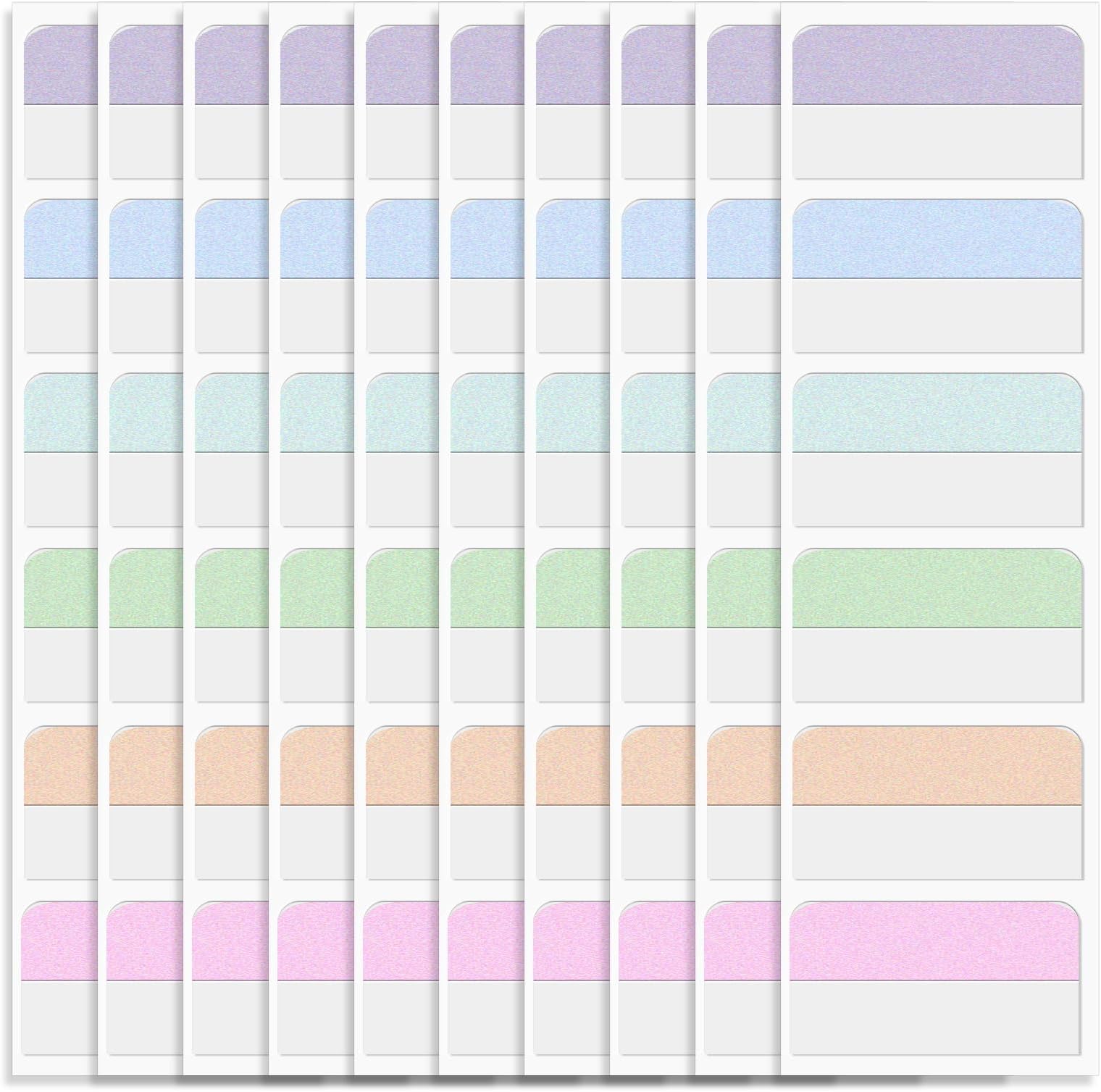Amazon.com : 240 Pcs 1.8 Inch Sticky Index Tabs, Repositionable Colored ...