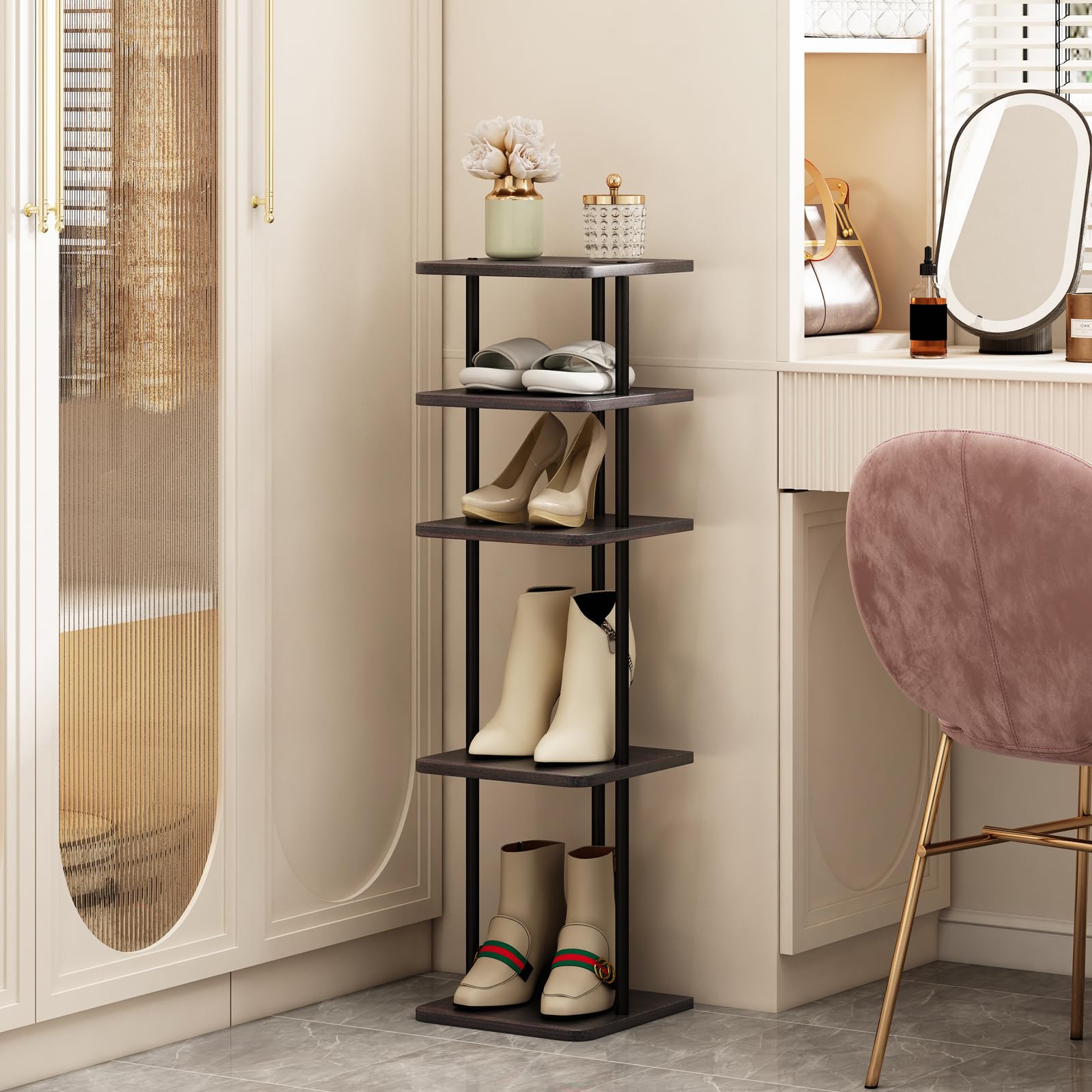 Snapklik.com : SORCEDAS Vertical Shoe Rack Tall Narrow Shoe Shelf ...