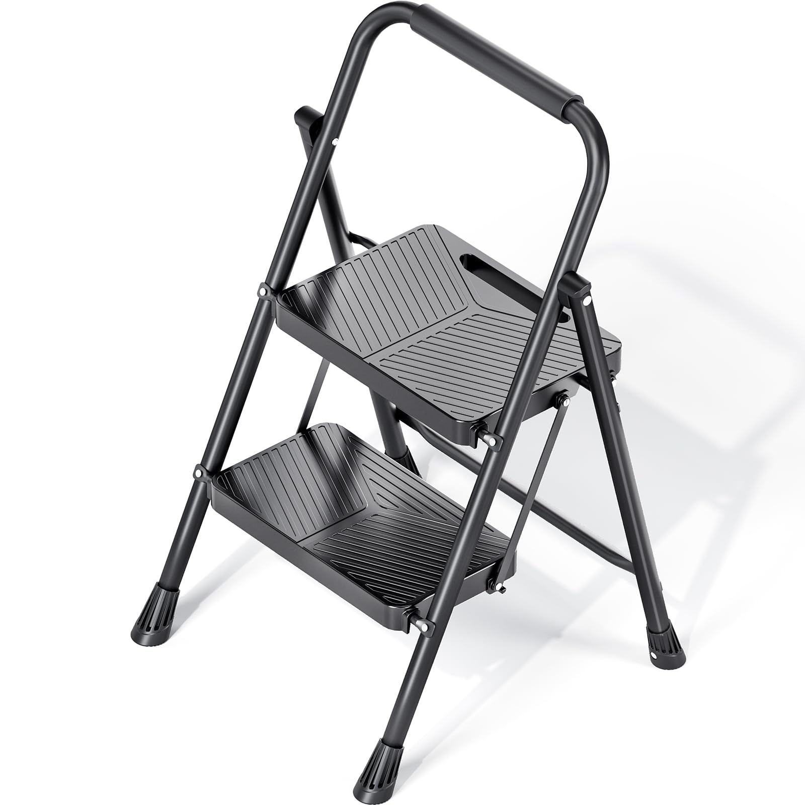 KINGRACK Folding 2 Step Ladder, Portable Ladder for Multi-Purpose, Home ...