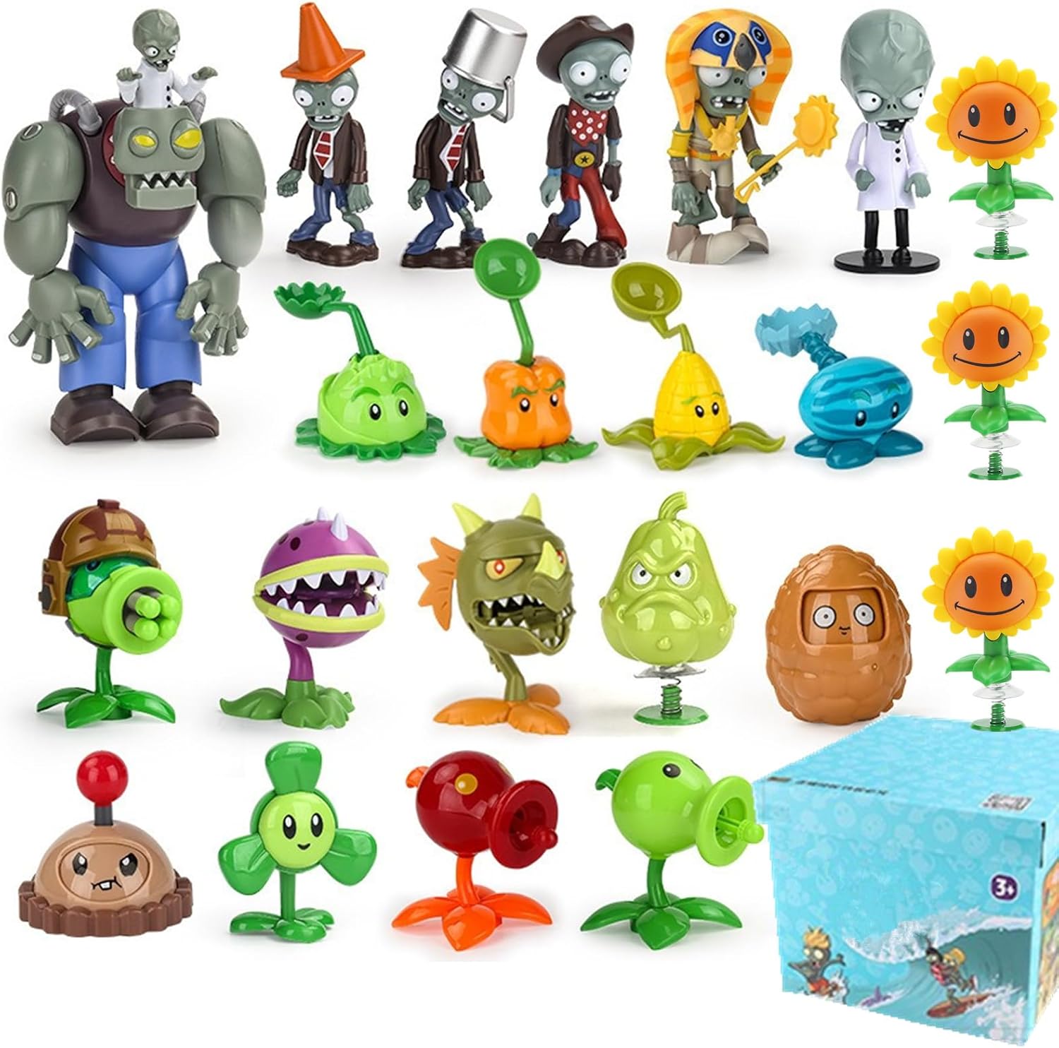 Amazon.com: JHESAO 22 PCS Plants PVZ Toys Set Zombies Figurines Series ...