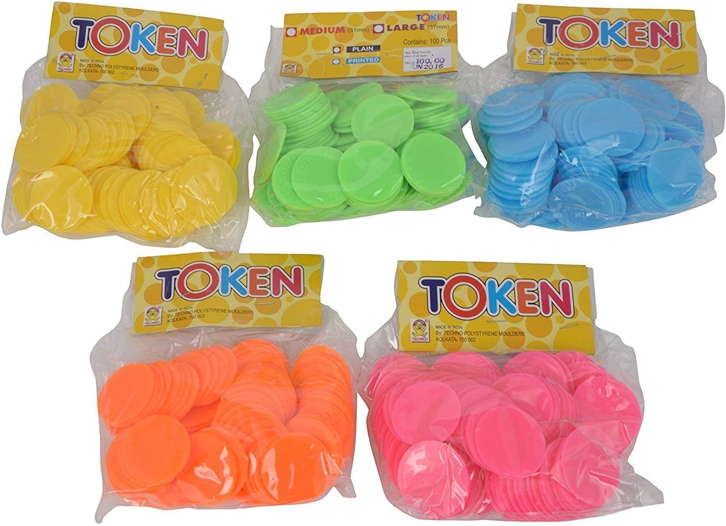 Buy Royals Plastic Number Token/Coins Pack of 1 to 100, Random Colour ...