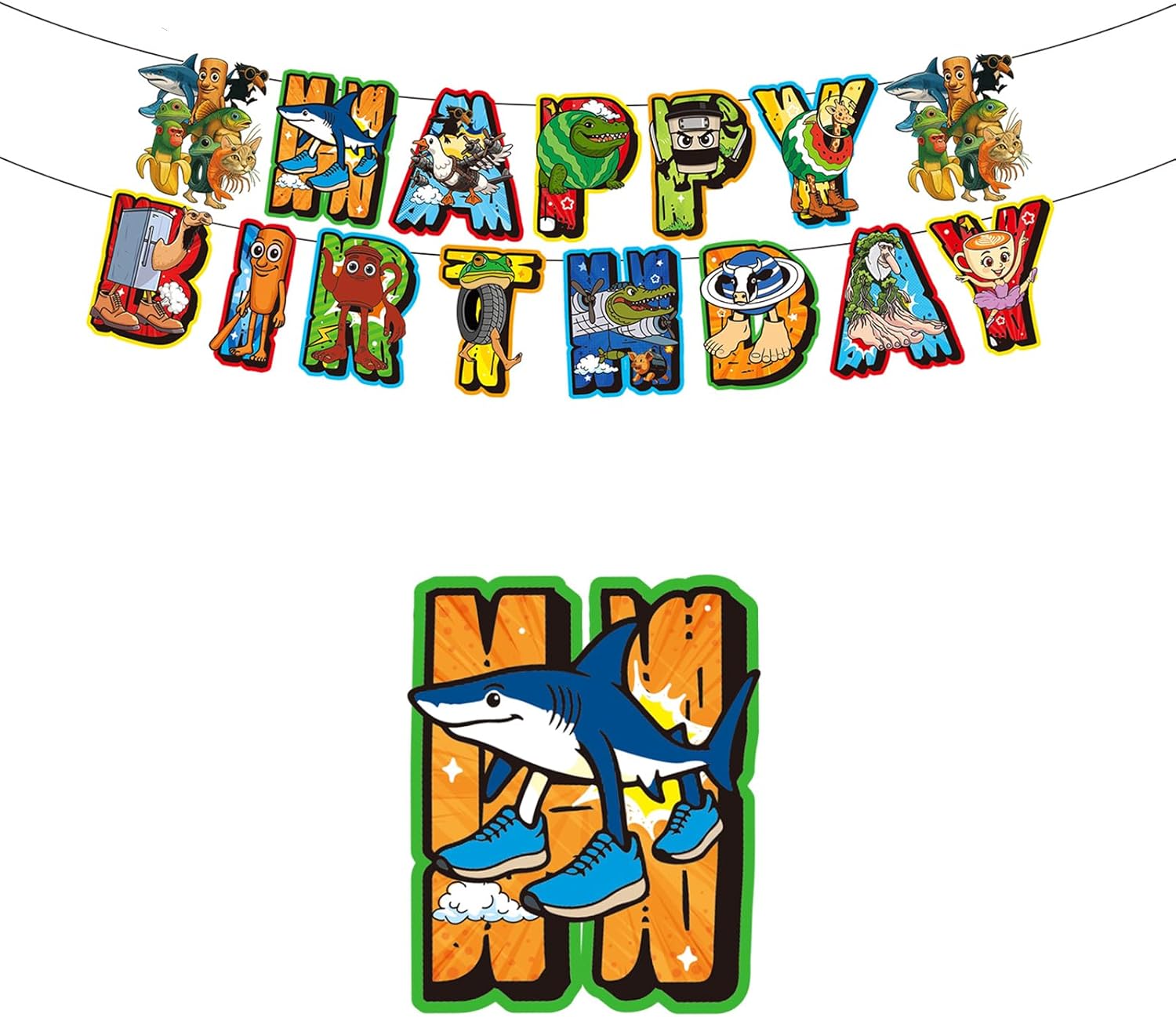 Amazon.com: Italian Brainrot Birthday Party Decorations,Happy Birthday ...