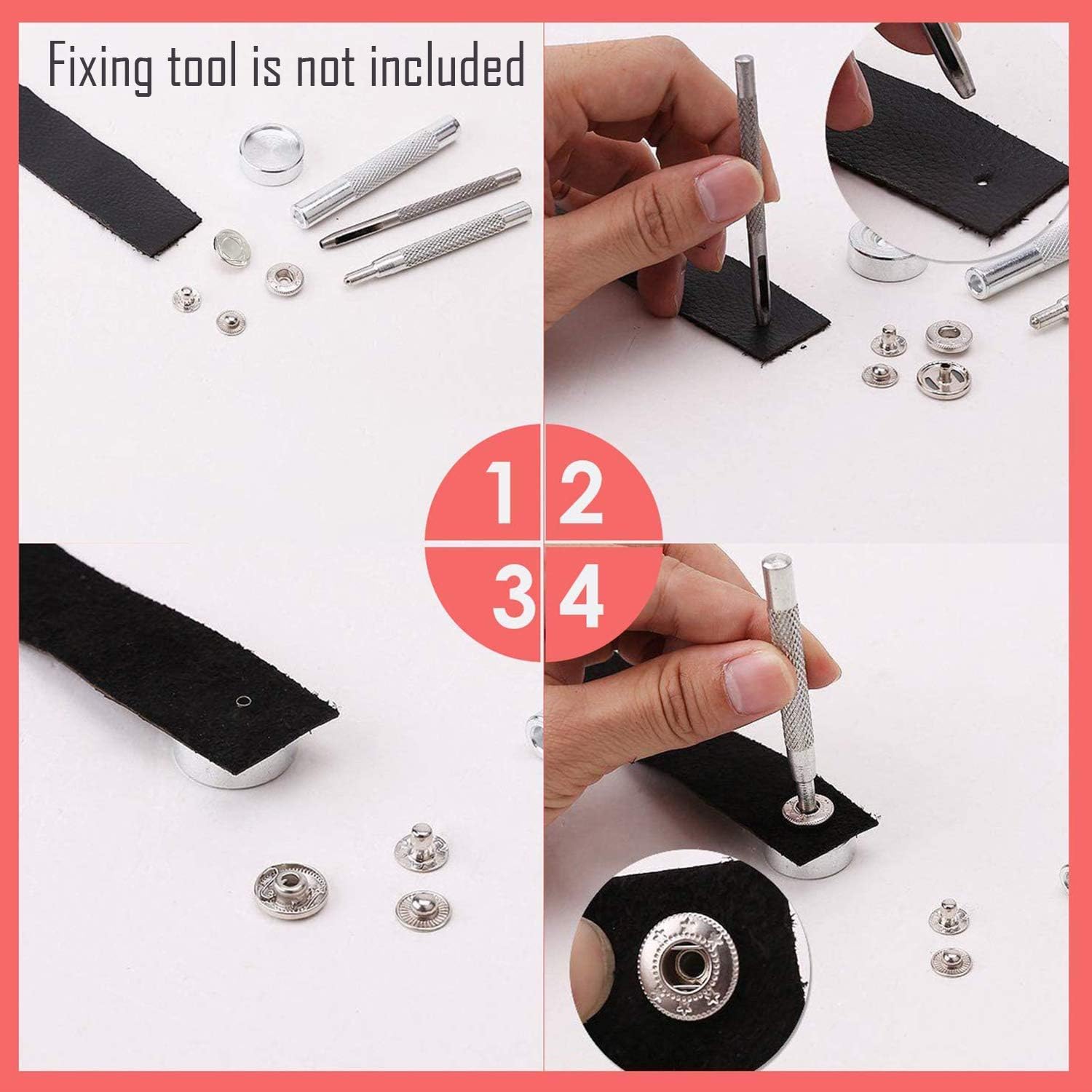 Trimming Shop S Spring Press Studs 4 Part Metal Snaps Durable ...