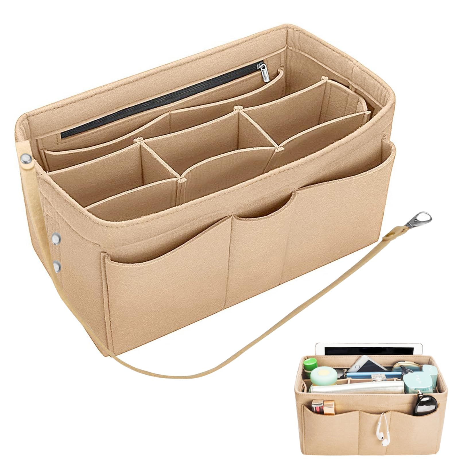 NAYAGOGO Tote Bag Organiser Insert, Felt Handbag Organiser Insert with ...
