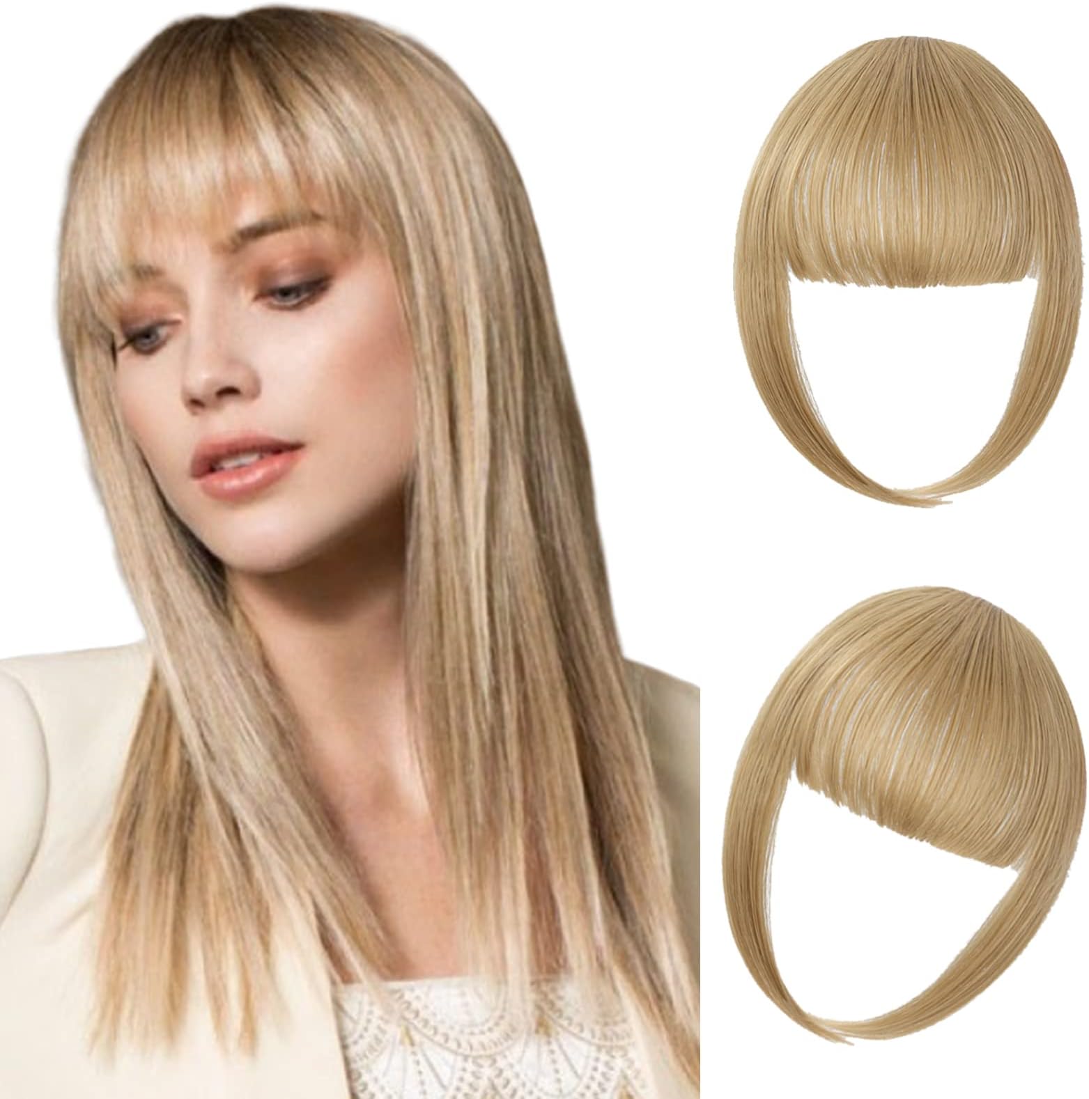 Amazon.com : Clip in Bangs Hair Extensions Hair Clip on Wispy Bangs ...
