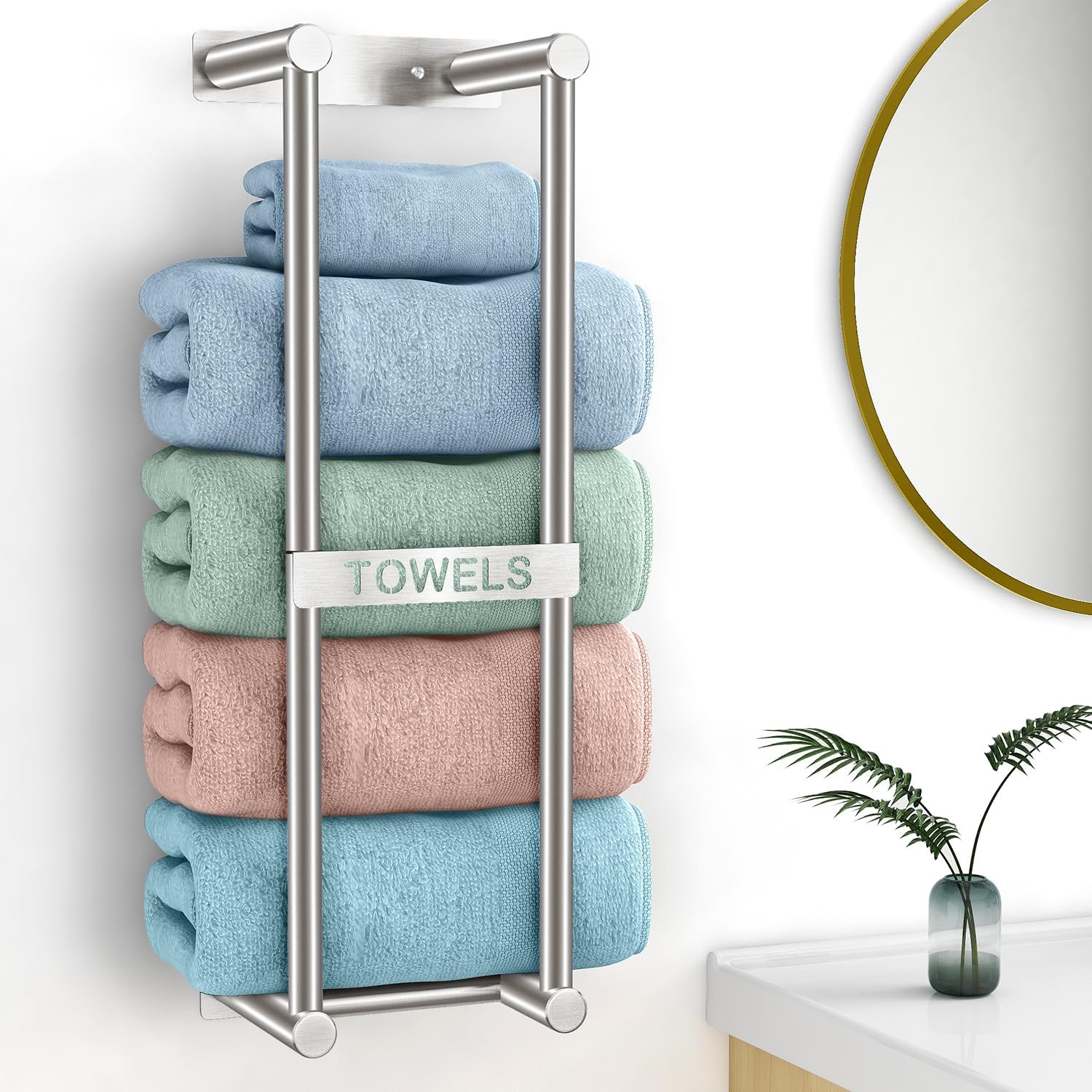 Amazon.com: Towel Racks for Bathroom, STWWO Towel Storage for Small ...