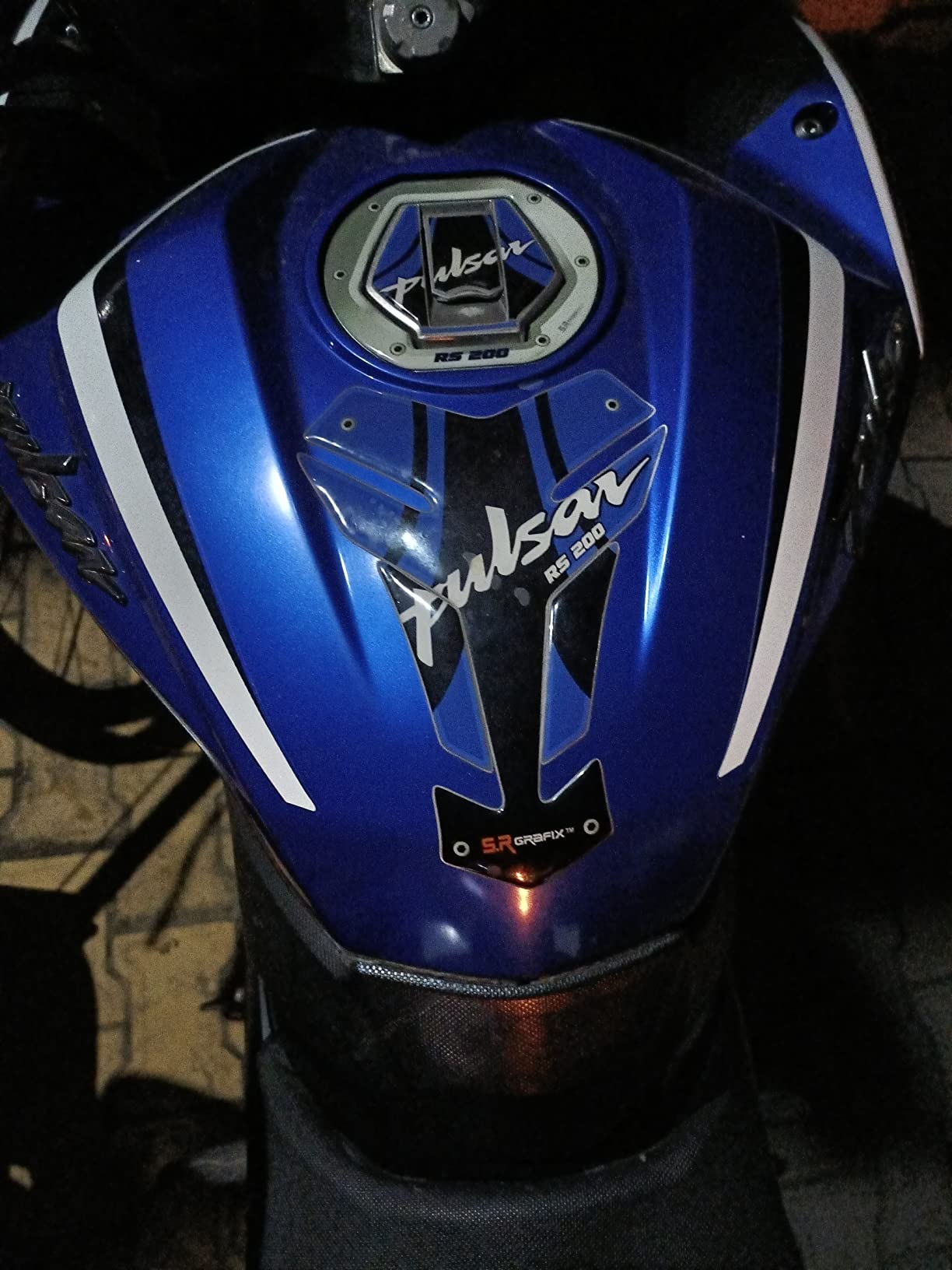 Generic Top and Town Bajaj Pulsar Tank Pad and Fuel Cap Sticker (Blue ...