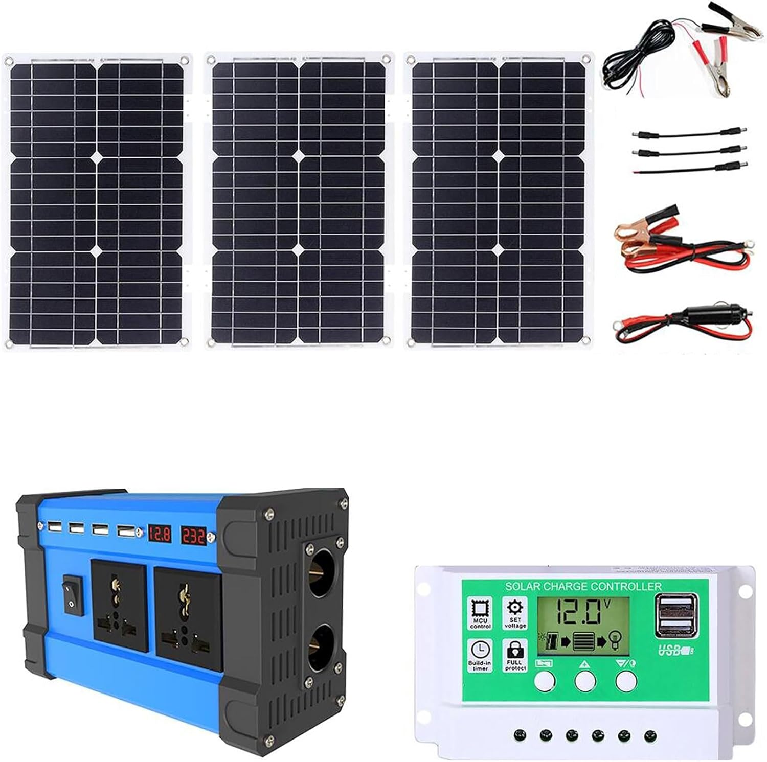Amazon.com : Solar Panel Kit,Complete Solar Panel Kit, 75W Folding ...