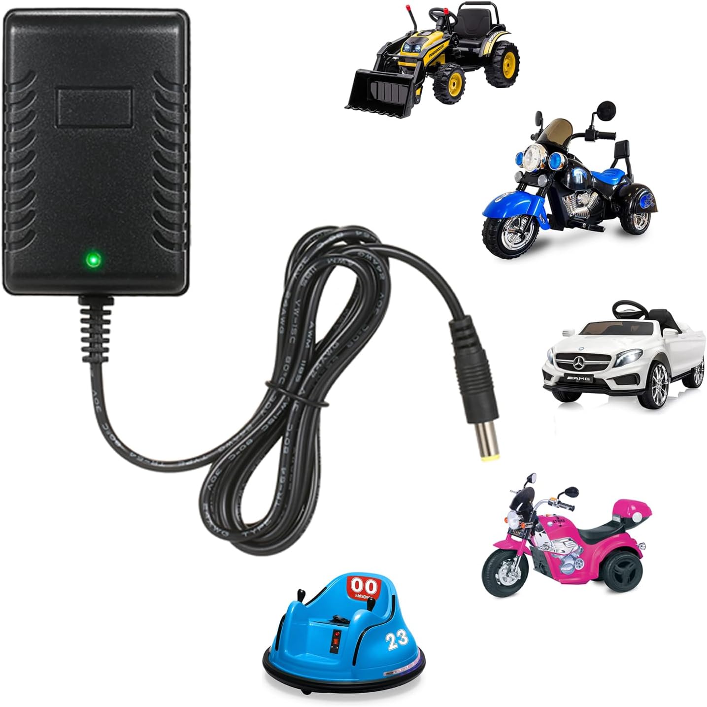 Amazon.com: 6V Battery Charger for Ride On Toys,Bumper Car Charger,6V ...