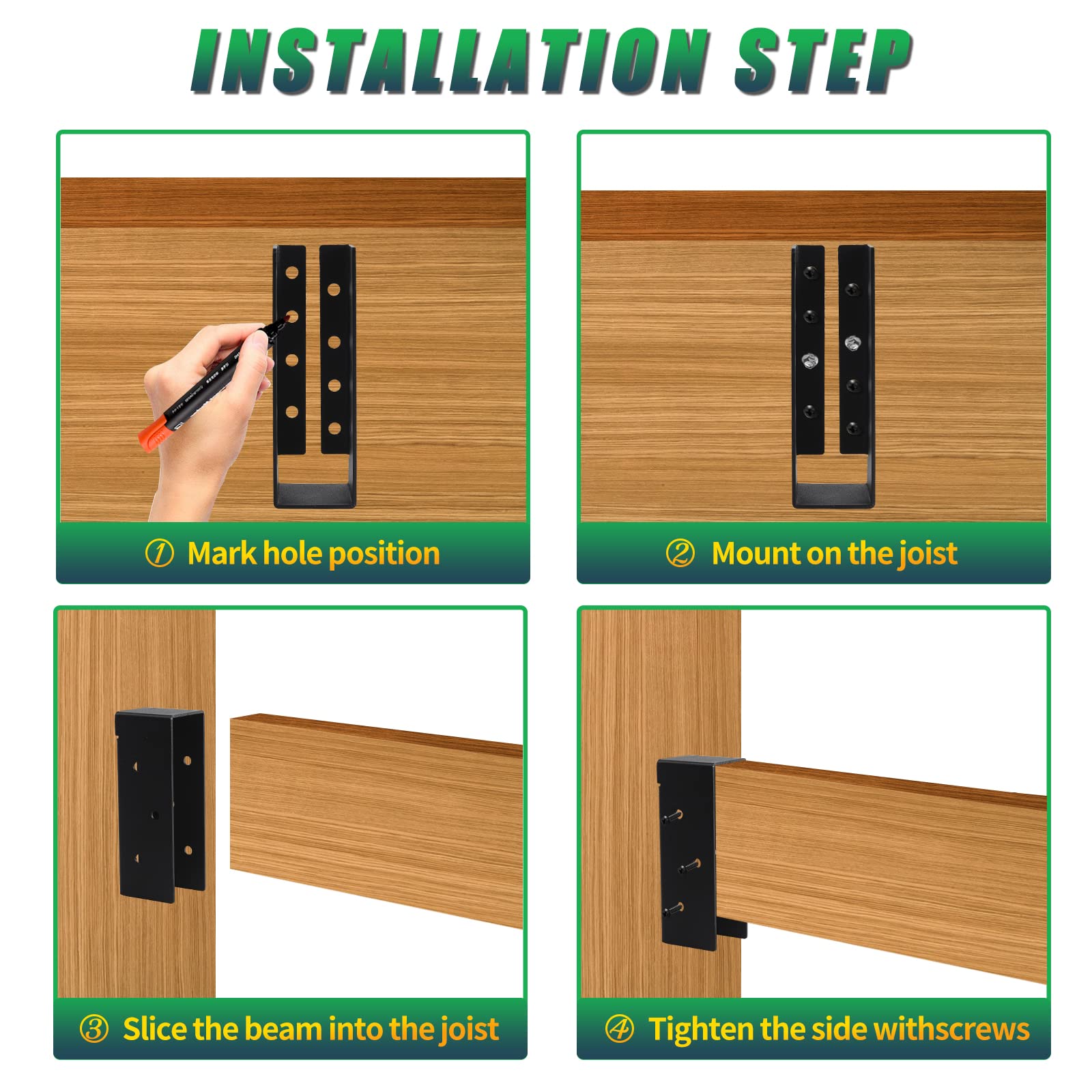 Snapklik.com : Concealed Joist Hangers, 12 Pcs Of 2"x6" Outdoor Trim ...