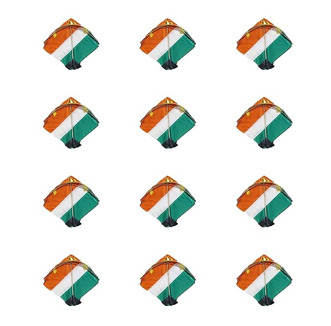 BITONA® Paper Kite Indian Kite Tri Color Pack of 60 Small Kites Size 4. ...