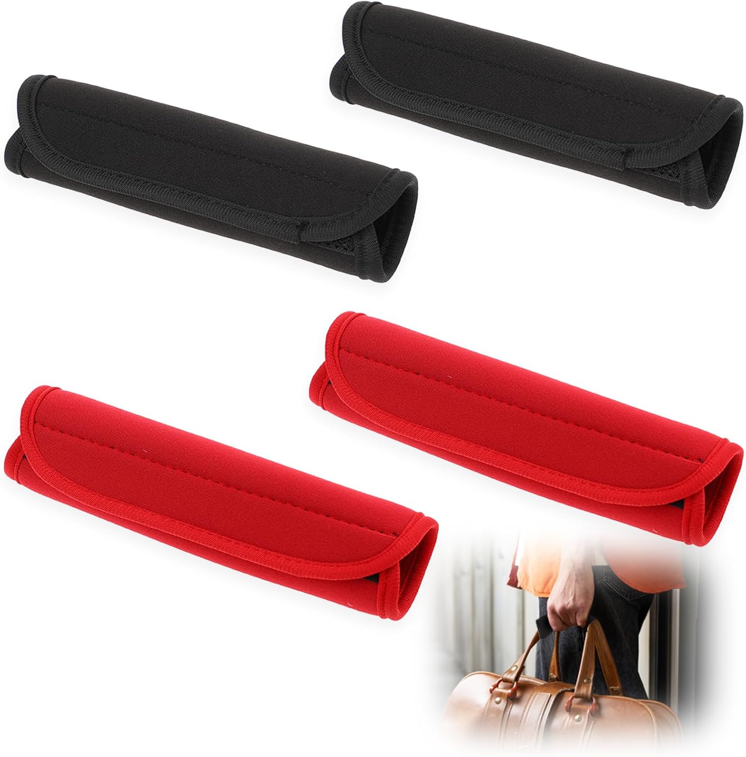 Amazon.com: Hariendny 4 Pcs Luggage Tag Wraps Comfort Soft Handle ...