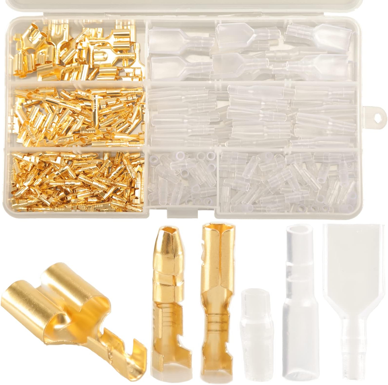 Amazon.com: Glarks 240Pcs 3.9mm Brass Male and Female Bullet Terminals ...