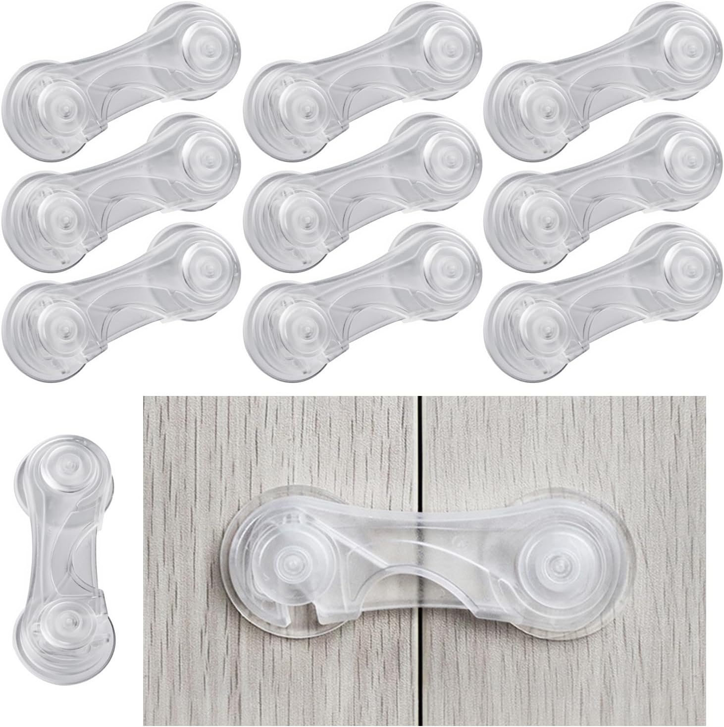 10 Pack Cabinet Locks for Babies, Uandhome Child Safety Locks Drawer ...