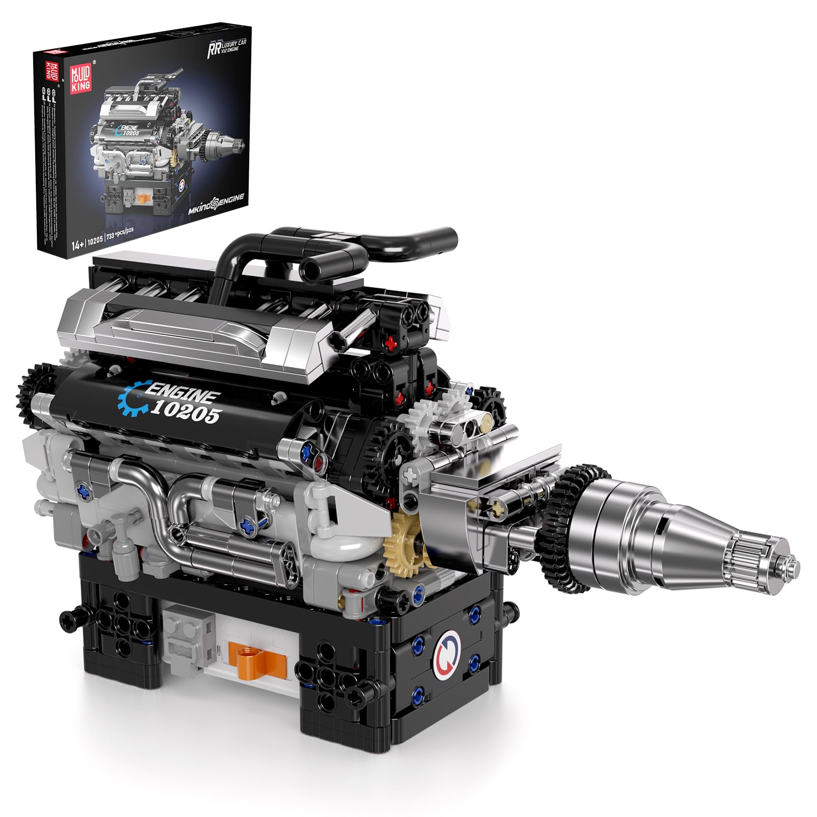 Amazon.com: Mould King RR V12 Engine Kits That Runs, Build Your Own ...