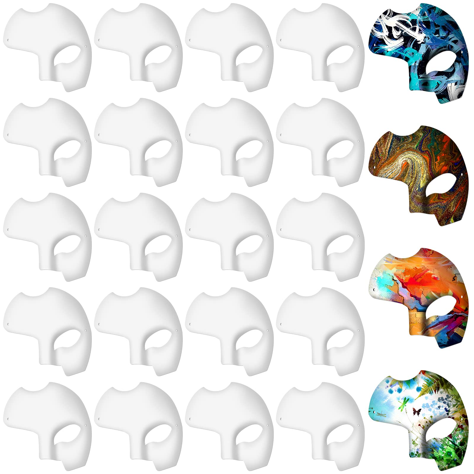 Snapklik.com : Leyndo 24 Pack Paper Mache Art Masks Half Face White ...