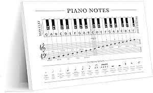 Amazon.com: Piano Music Notes Posters, Treble Bass Clef,Classroom ...