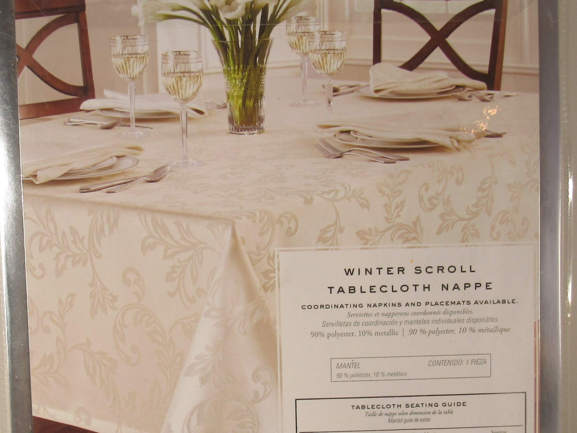 Metallic Scroll Linentablecloth Home Treasures Luciana Scroll Table