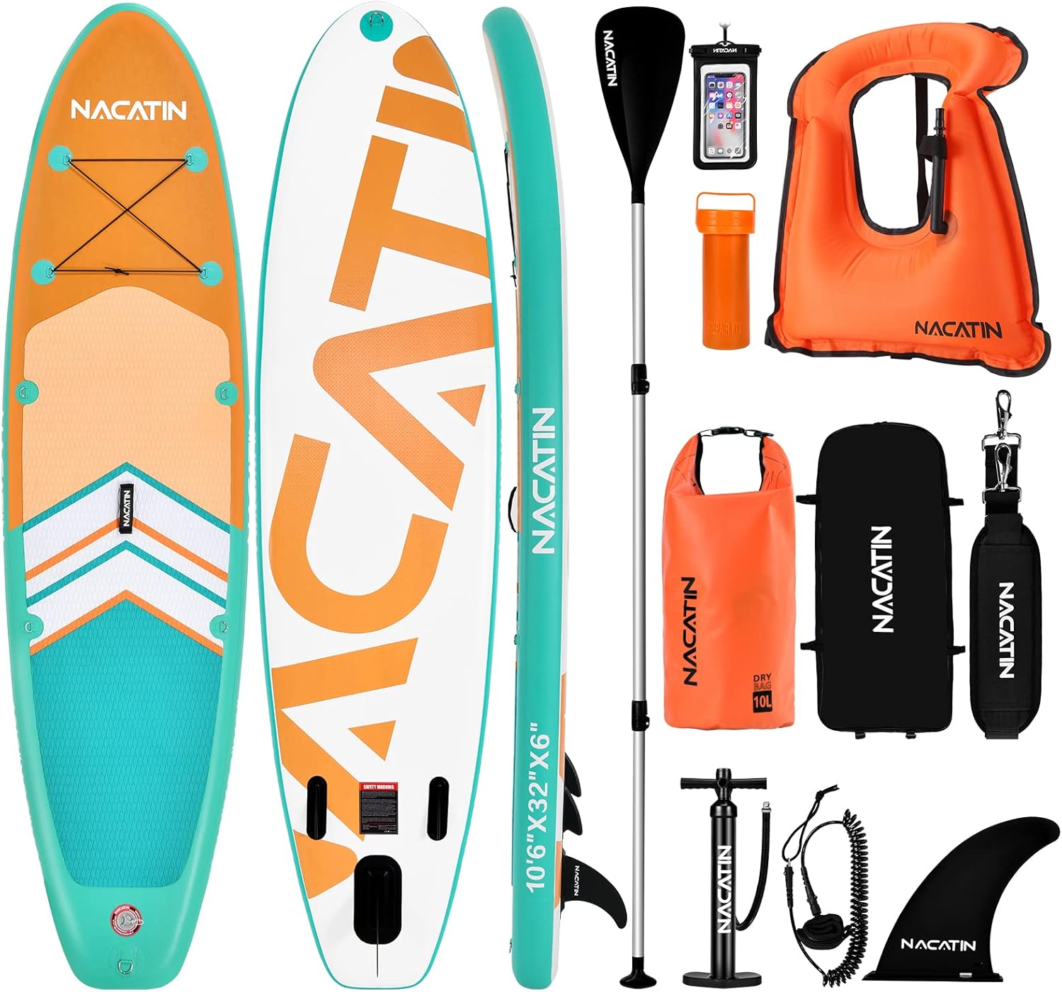 NACATIN SUP Inflatable Stand Up Paddle Board Ultra-Light Inflatable ...