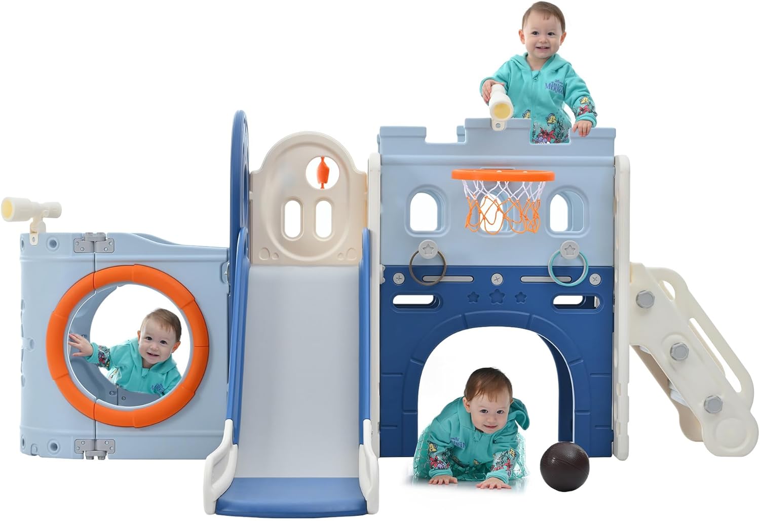 Amazon.com: Merax 10-in-1 Ahoy Toddler Slide, Kids Pirate Ship Slide ...
