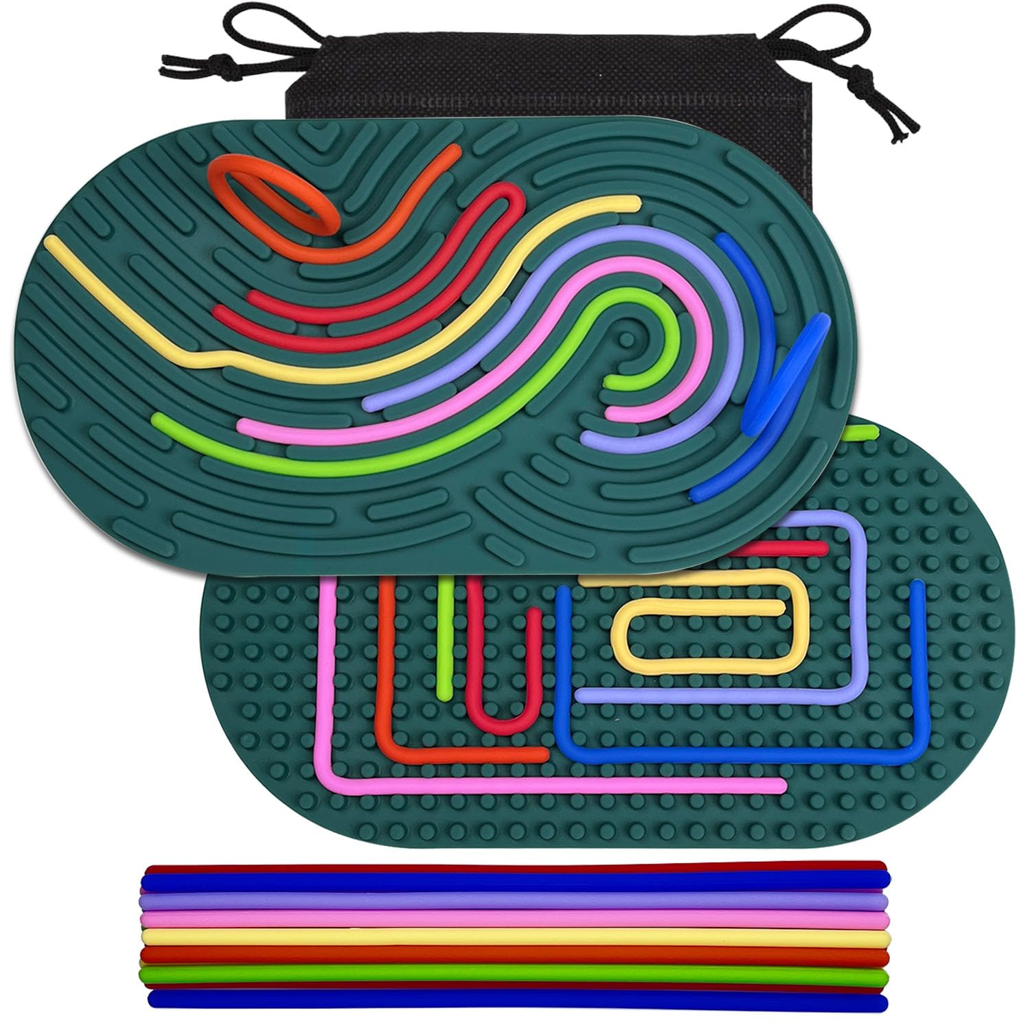 Amazon.com: Sensory Activity Board, Double Sided Silicone Fidget Toy ...