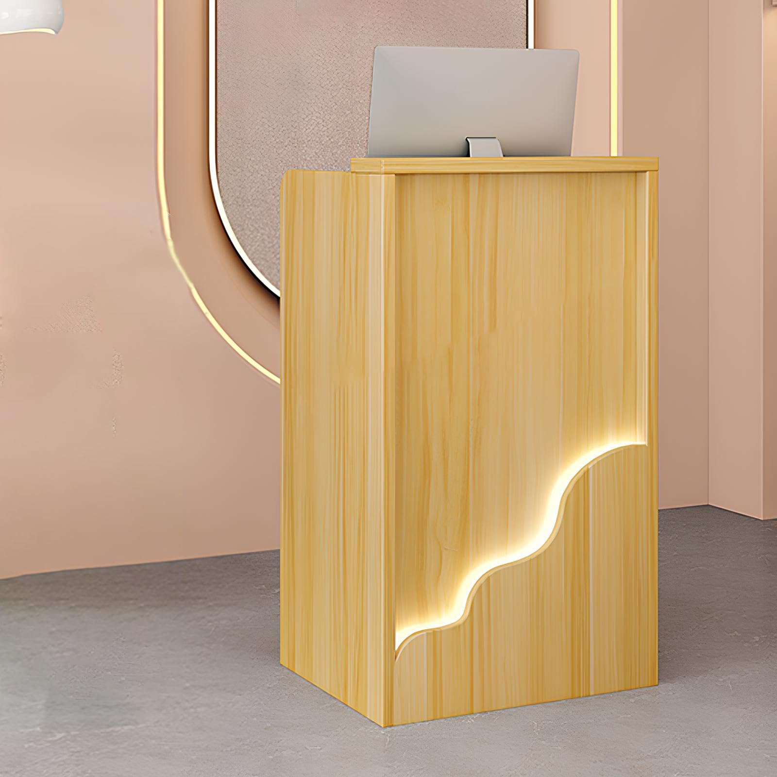 Amazon.com: Small Reception Desk, Wooden Front Desk Reception Counter ...