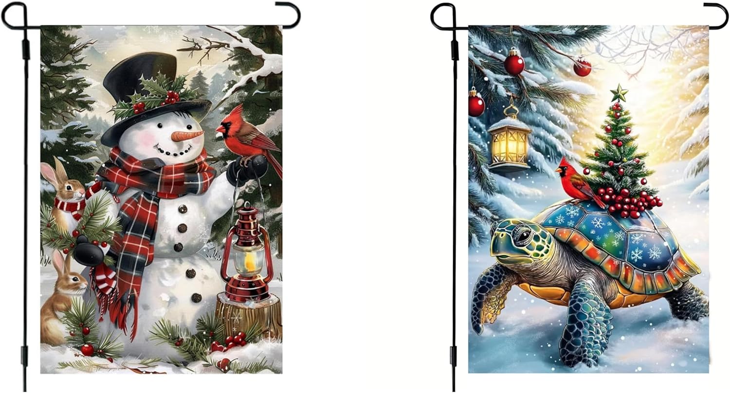 Amazon.com : Winter Garden Flags for Outside 12x18 Double Sided : Patio ...
