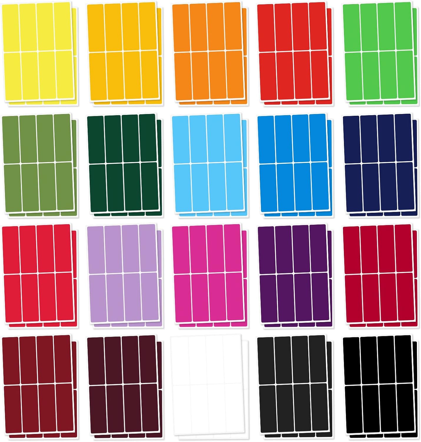 Amazon.com : Prasacco 320 Pieces Rectangular Color Coding Label ...