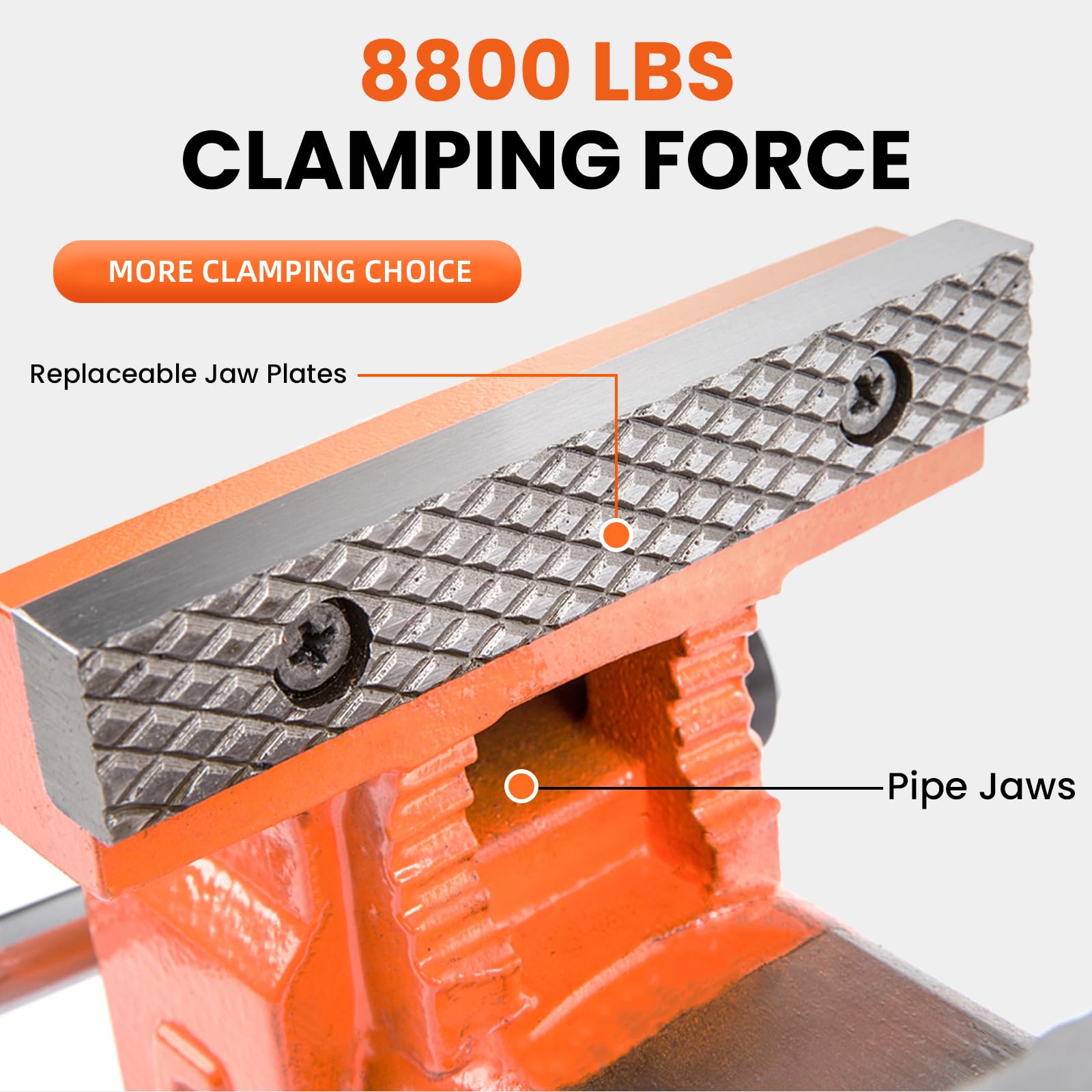Snapklik.com : Forward Bench Vise 8 Inch Ductile Iron Bench Vice