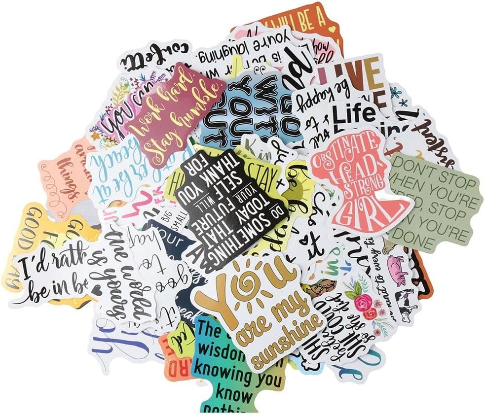 Amazon.com: dohobby 100pcs Inspirational Text Stickers for Laptop ...