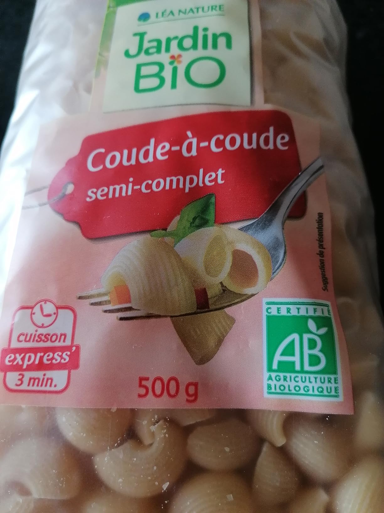 Jardin BiO étic - Pâtes coudes à coude - bio - Salé - Certifié AB ...