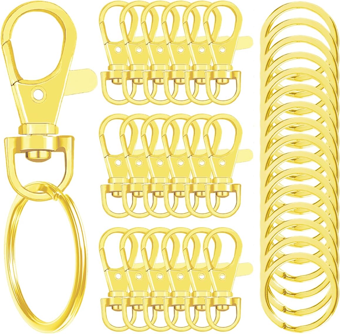 Amazon.com: 100 Pcs Keychain Hooks with Key Rings, Keychain Clip Hooks ...