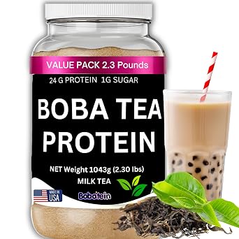 Amazon.com : Boba Tea Protein | Milk Tea | Whey Protein Powder | 24g ...