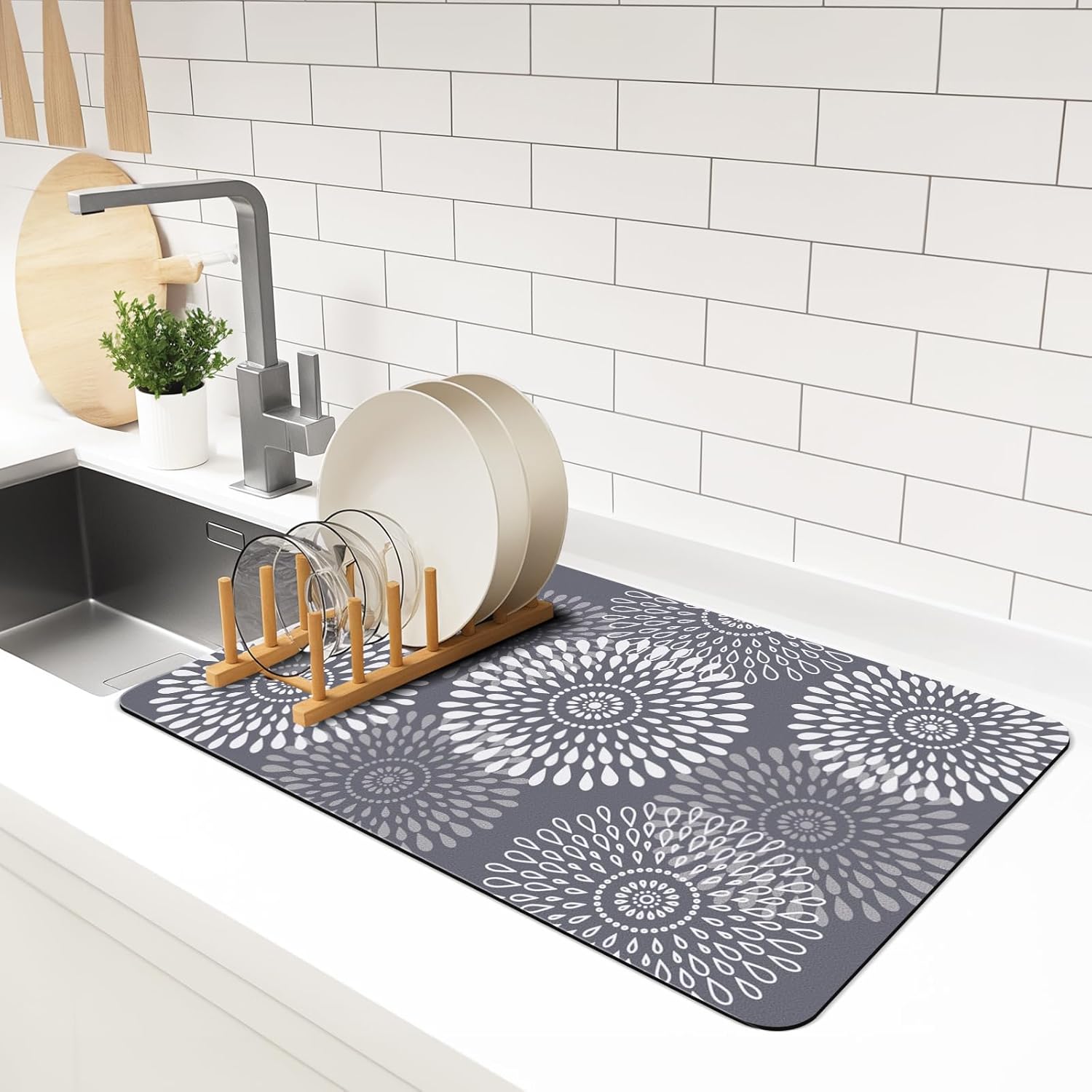 Amazon.com: LuxStep Dish Drying Mat Super Absorbent Kitchen Counter Mat ...