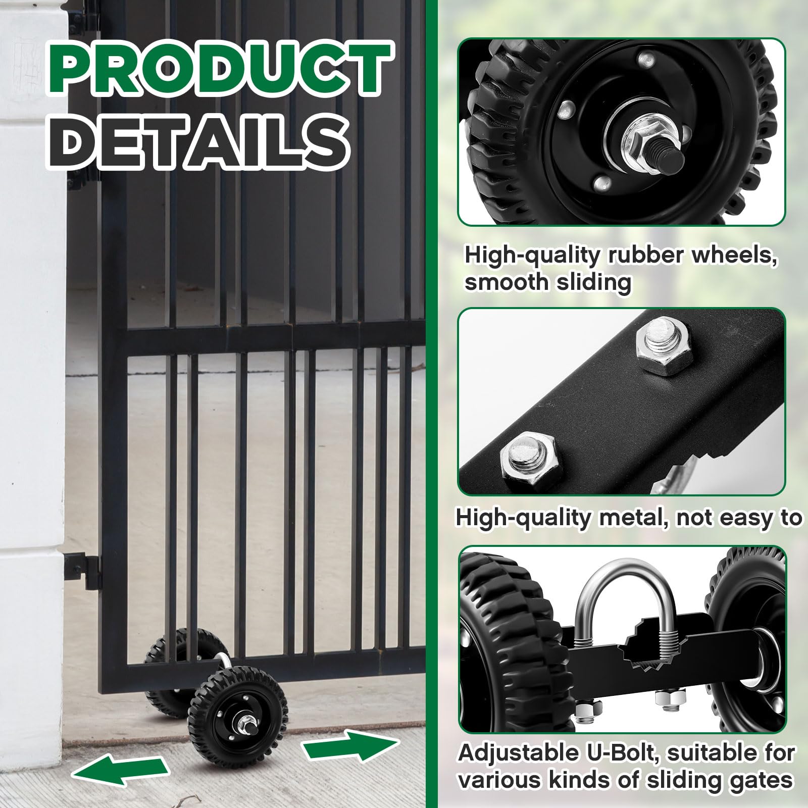 Snapklik.com : Threlaco Rolling Fence Gate Wheel For Metal Wooden Fence ...